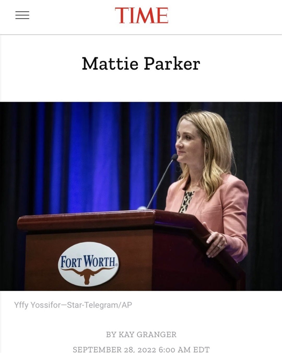 Fort Worth Mayor Mattie Parker named to TIME100 Next – Welcome to the ...